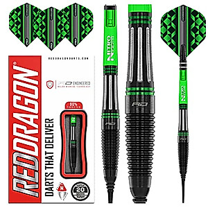 RED DRAGON Slipstream 18 Gram Softip Premium Tungsten Darts Set with Flights and Stems