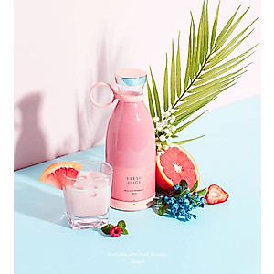 Wireless Charging 4 Blades Electric Juicer Mini Portable Blender Fruit Mixers Fruit Extractors Multifunction Juice Maker Machine Blender Smoothies Mixer Personal Size Blender for Juice, Shakes, and