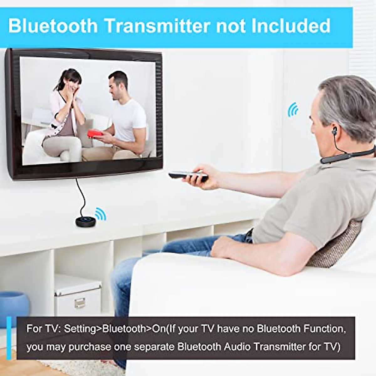 BANIGIPA Bluetooth Headphones Earbuds for TV Watching, Wireless 40ms FastStream Headset Earphones with Mic for Phones, Compatible for Bluetooth Transmitter, 16Hrs Playtime, No Audio Delay