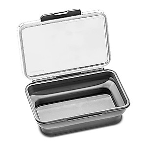 madesmart Lidware Collapsible Food Storage - FRIDGE & PANTRY COLLECTION Airtight, Food Safe, Collapsible, Dry-Erase Space For Labeling, Medium Shallow - Holds 4.83 Cups, Gray