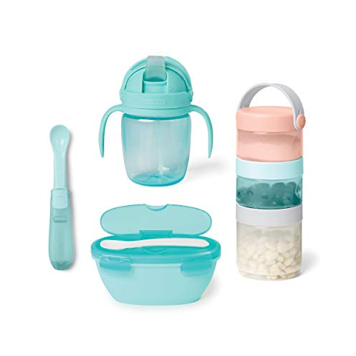 Skip Hop Baby Feeding Travel Set, 6pc, Soft Tea