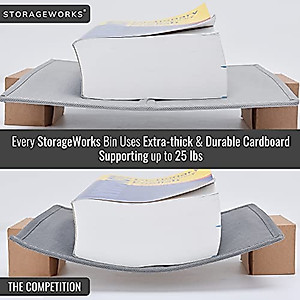 Foldable Fabric Storage Bin w/Cotton Rope Handles, Ivory (11L), 2-Pack