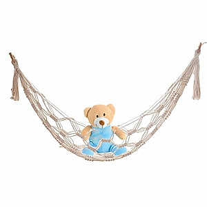 Toy Storage Hammock for Stuffed Animals Boho Storage Hammock Plush Toy Storage Net Soft Toy Net Hammock for Kids Room