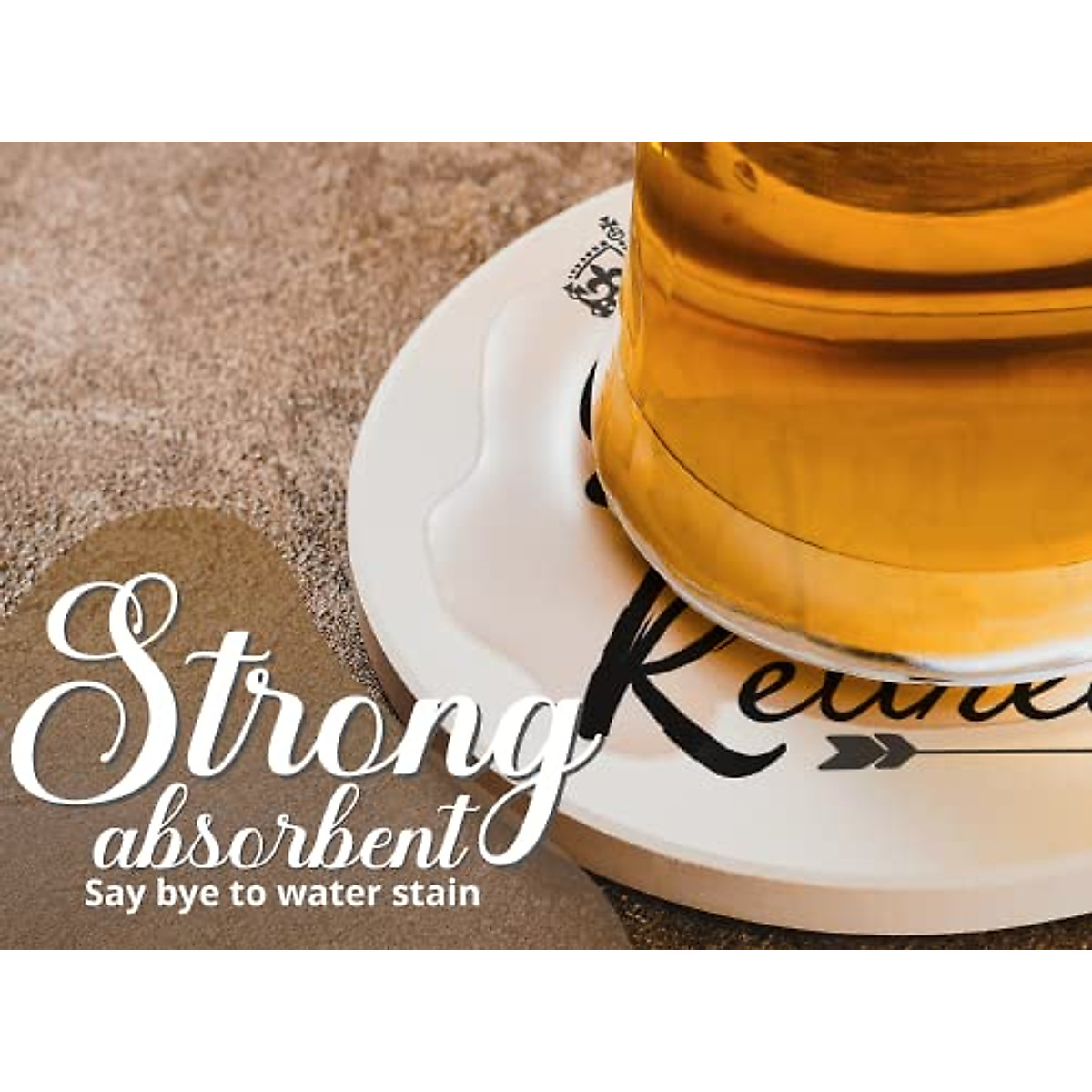 Best Retirement Gifts for Women, 4 Pcs Retirement Coasters for Drinks Absorbent with Holder and Corked Back, Unique Present for Retired Women, Retirement Gifts for Grandma, Boss Lady, Nurse, Teacher