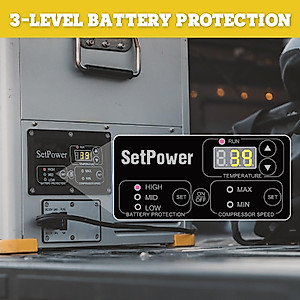 SetPower RV45S Single Zone Portable Refrigerator, 12 Volt Fridge Freezer for Home and Car Use, Ideal for Traveling, Camping, Road Trip, 0℉-50℉, DC 12/24V, AC 110V (48 Quart)