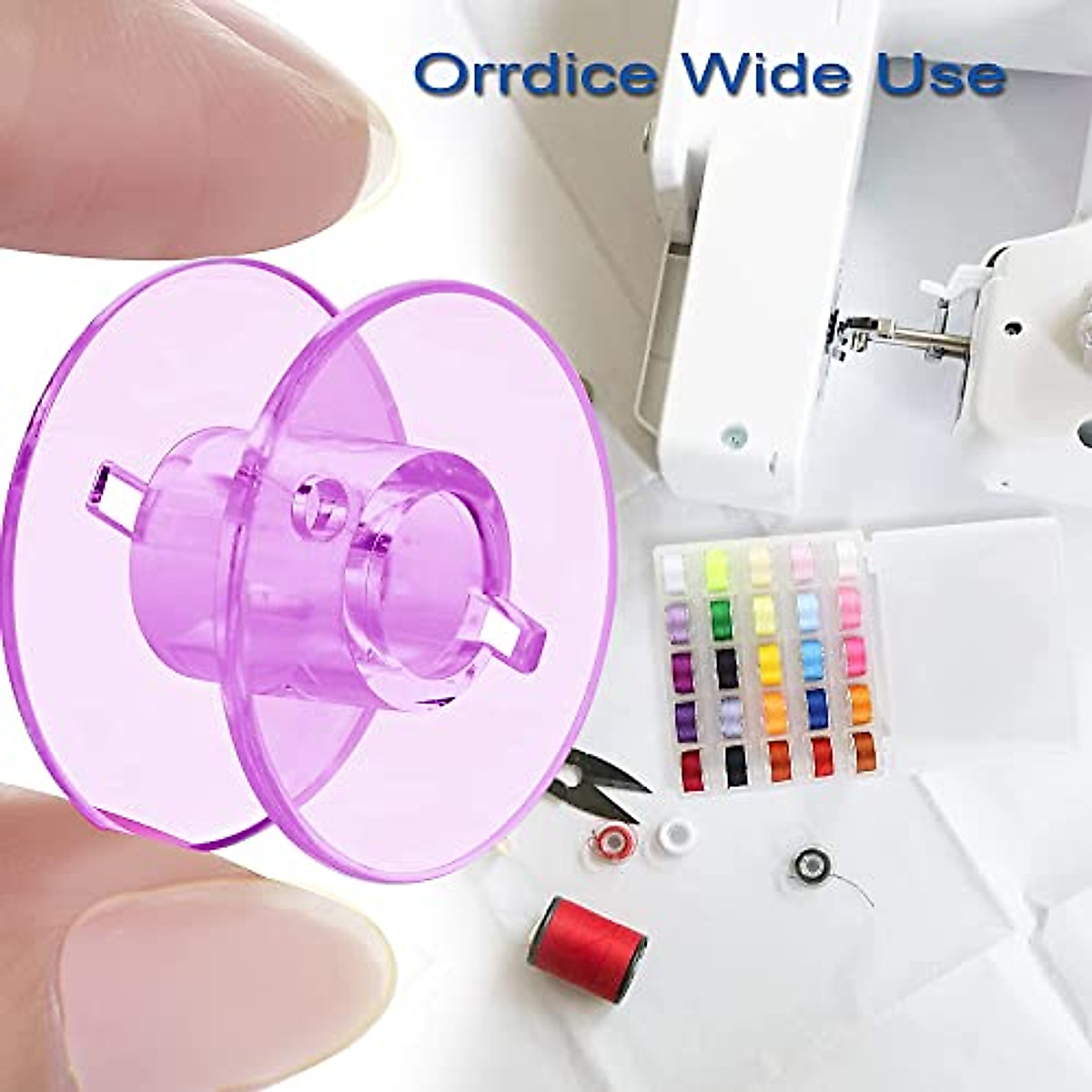 25 Pcs Sewing Machine Bobbins,Sa156 Bobbins, Bobbins Class 15, Sewing Supplies Accessories, Colored Plastic Bobbin with Case, Without Thread(1 Box)