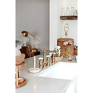 Kingston Brass KS7277PXBS English Country 8" Bridge Kitchen Faucet with Sprayer, Brushed Brass