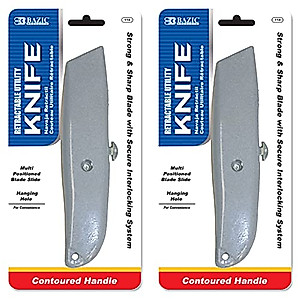 2 Retractable Heavy Duty Utility Knife Box Cutter Multipurpose Razor Sharp Blade