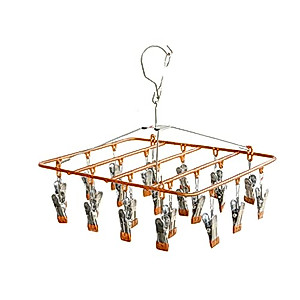 LIUZH Clothespin Rotary Hanger 360 Degree Round Stainless Steel Bold Clip Clothes Hanger