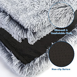 Dog Bed with Cover Cave, Orthopedic Dog Bed with Blanket, 33.5 * 27.6'' Rectangle Pet Crate Bed Cozy Cuddler Mat, Anti-Anxiety Memory Foam Calming Pad for Puppy Cat with Removable Washable Cover