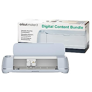 Cricut Maker 3 & Digital Content Library Bundle - Includes 30 images in Design Space App - Smart Cutting Machine, 2X Faster & 10X Cutting Force, Cuts 300+ Materials, Blue