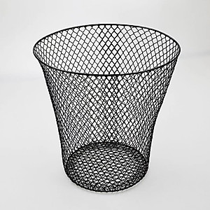 Cabilock Black Mesh Trash Cans Open Top Metal Wire Wastebasket Recycling Garbage Container Lightweight Trash Bin Garbage Can for Home Office Hotel Dorm Room Living Bedroom