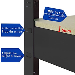 4-Tier Storage Shelves, Adjustable Freestanding Metal Shelving Unit 63" High 31.5" Wide 16" Deep Heavy Duty Utility Rack, Boltless Assembly Garage Storage Shelves for Warehouse Garage Pantry Kitchen