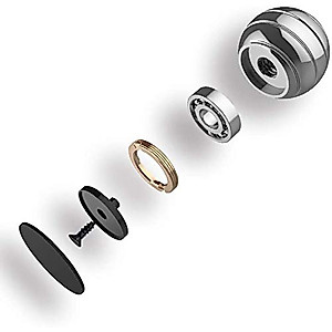 Kinetic Desk Toys,Full Body Optical Illusion Spinner Ball,Gifts for Men,Women,Kids 1.5” Size (Silver)