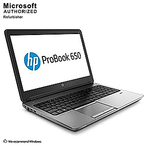 HP ProBook 650 G1 15.6 Inch Business Laptop PC, Intel Core i5 4300M up to 3.3GHz, 16 GB DDR3L, 256 GB SSD, WIFI, DVD, VGA, DP, Win 10 Pro 64 Bit-Multi-Language Supports English/Spanish/French(Renewed)