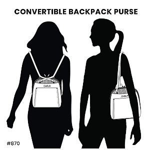 CHALA Convertible Backpack Purse - Women Convertible Shoulder Purse with Adjustable Strap - Two Turtle - Indigo