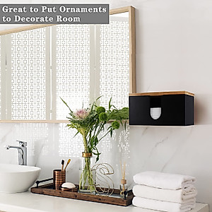 TURSTIN Wood Paper Towel Dispenser Folded Paper Towel Holder with Lid for Countertop and Wall Mounted, Wall Mount Paper Towel Holder Napkin Holder for Home. Bathroom, Kitchen, Black