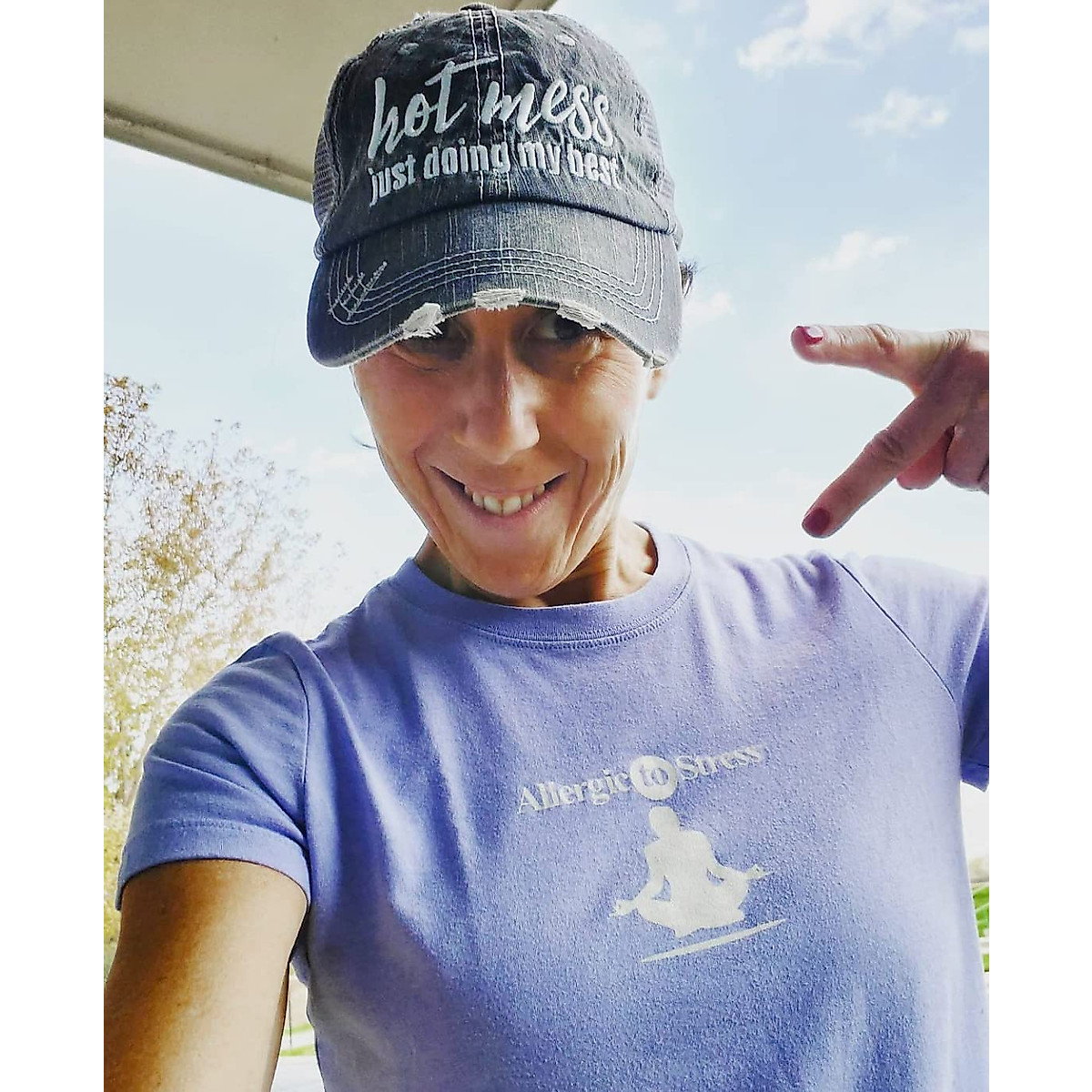 KATYDID Hot Mess Just Doing My Best Baseball Hat - Trucker Hat for Women - Stylish Cute Ball Cap Gray