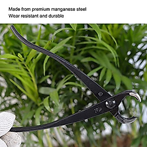 OKJHFD 8.3in Bonsai Tools, Manganese Steel High Strength Ergonomic Handle Tree Cutter, Straight Edge Pliers Trimmer Gardening Tools,Matt Black