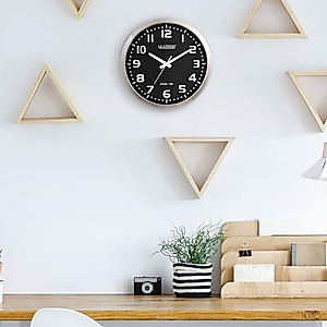 La Crosse Technology WT-3161BK 16 Inch Stainless Steel Atomic Clock, Analog, Silver