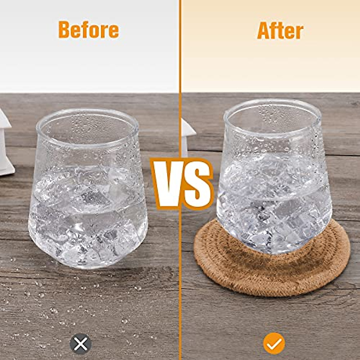 ABenkle 4 Pcs Coasters for Drinks ,Super Absorbent Drink Coasters, Stylish Handmade Round Woven Coaster for Coffee Table Tabletop Protection Housewarming Gift for Home Decor - 4.3 Inches