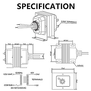 EPLZON 24V 40VA Thermostat and Doorbell Transformer, All Versions of Ring Doorbell