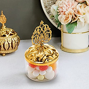 Mezchi 24 Pack Clear Favor Boxes with Gold Dome Lids, Plastic Dome Shaped Wedding Party Favor Candy Box, Decorative Candy Storage Containers for Chocolate, Cakes, Desserts, Snacks, Macaroons…