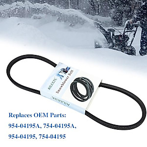 AILEETE 954-04195A Auger Belt 1/2" x 37" for MTD Cub Cadet Troy-Bilt Craftsman Yard Man Yard Machines Snowblower Snow Thrower, Replaces 754-04195 754-04195A 954-04195