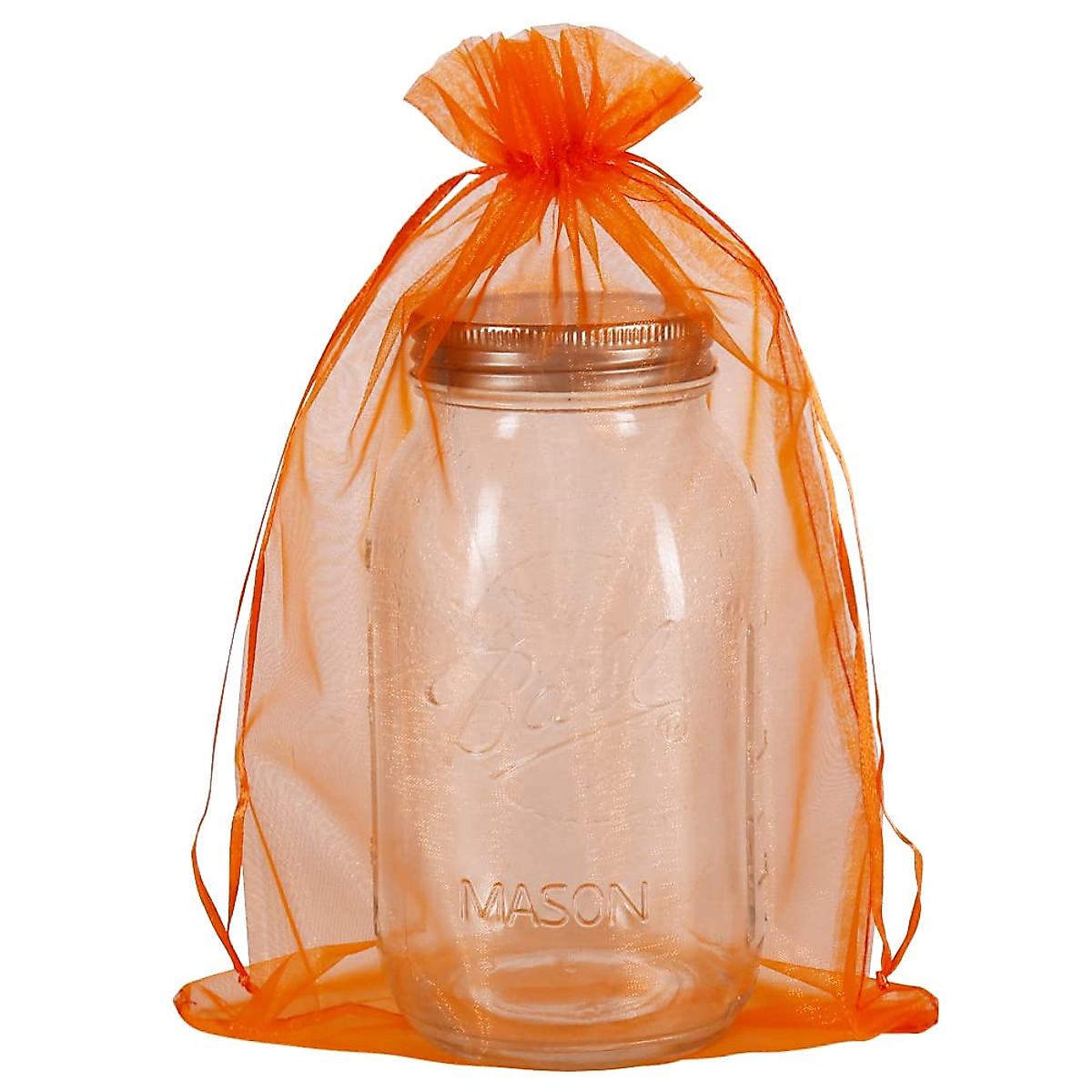 HRX Package 100pcs Large Organza Bags, 8x12 inch Mesh Gift Drawstring Pouches Goodie Bags Assorted Colors for Christmas Shower Party Favors Samples