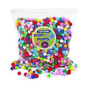 Pompoms for Crafts,1500Pcs 1CM Small pom poms for Crafts,Pompoms for DIY Creative Crafts Decorations