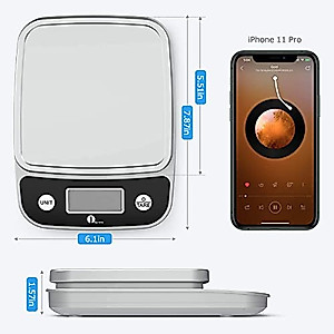 SIMPLETASTE Digital Kitchen Scale Multifunction Food Scale with LCD Display and Tare Function for Cooking, Baking (Batteries Included)