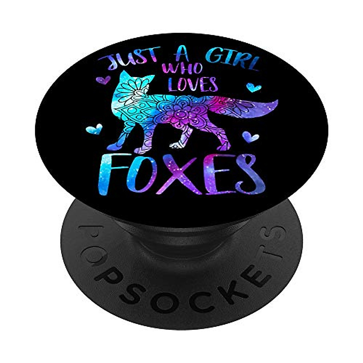 Just a Girl Who Loves Foxes Galaxy Space Cute Fox Girls Gift PopSockets Grip and Stand for Phones and Tablets