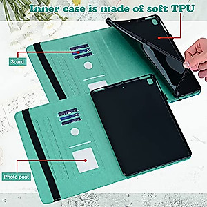 VODEFOX Case Fits Amazon Kindle Fire 7 Tablet (2022 Release-12th Gen) Latest Model 7",PU Leather Folio Stand Embossed Deer&Tree Cover with Elastic Band Stylus Slim Fit Protective Cover - Green