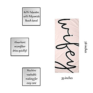 Santa Barbara Design Studio Lili + Delilah Quick Dry Oversized Beach Towel, 78 x 35-Inch, Wifey