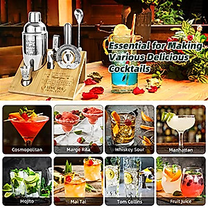 Gifts for Mom, Mom Gifts for Mothers Day - Mom Gift from Daughters Cocktail Shaker Set of 8, Gift for Mom from Son Bartender Kit with Stand, Great Gift for Mom on Mother's Day, Birthday