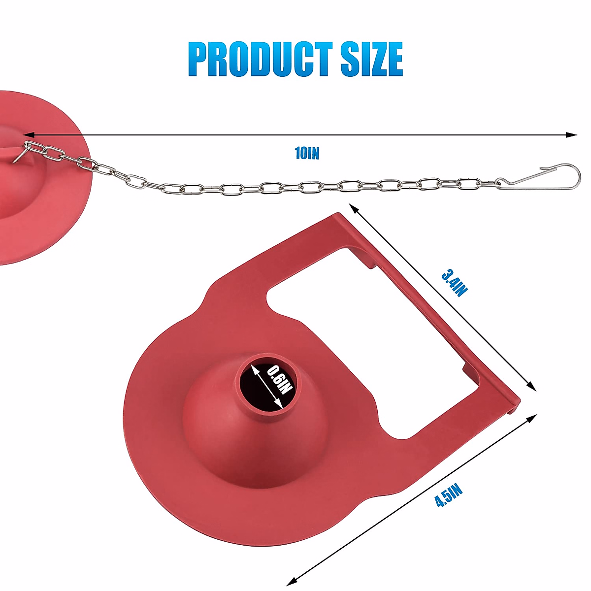 Kohler Toilet Flapper Replacement, 2 Pack Kohler Toilet Tank Parts Replaces Parts 84995 and 1000490 with Chain Hinges and 2 Plastic Buoys Ullnosoo for Water Saving Red