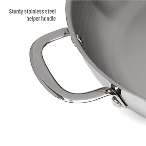 Goodful 12-Inch Stainless Steel Fry Pan with Universal Lid made from Stainless Steel and Glass Combo, Chrome