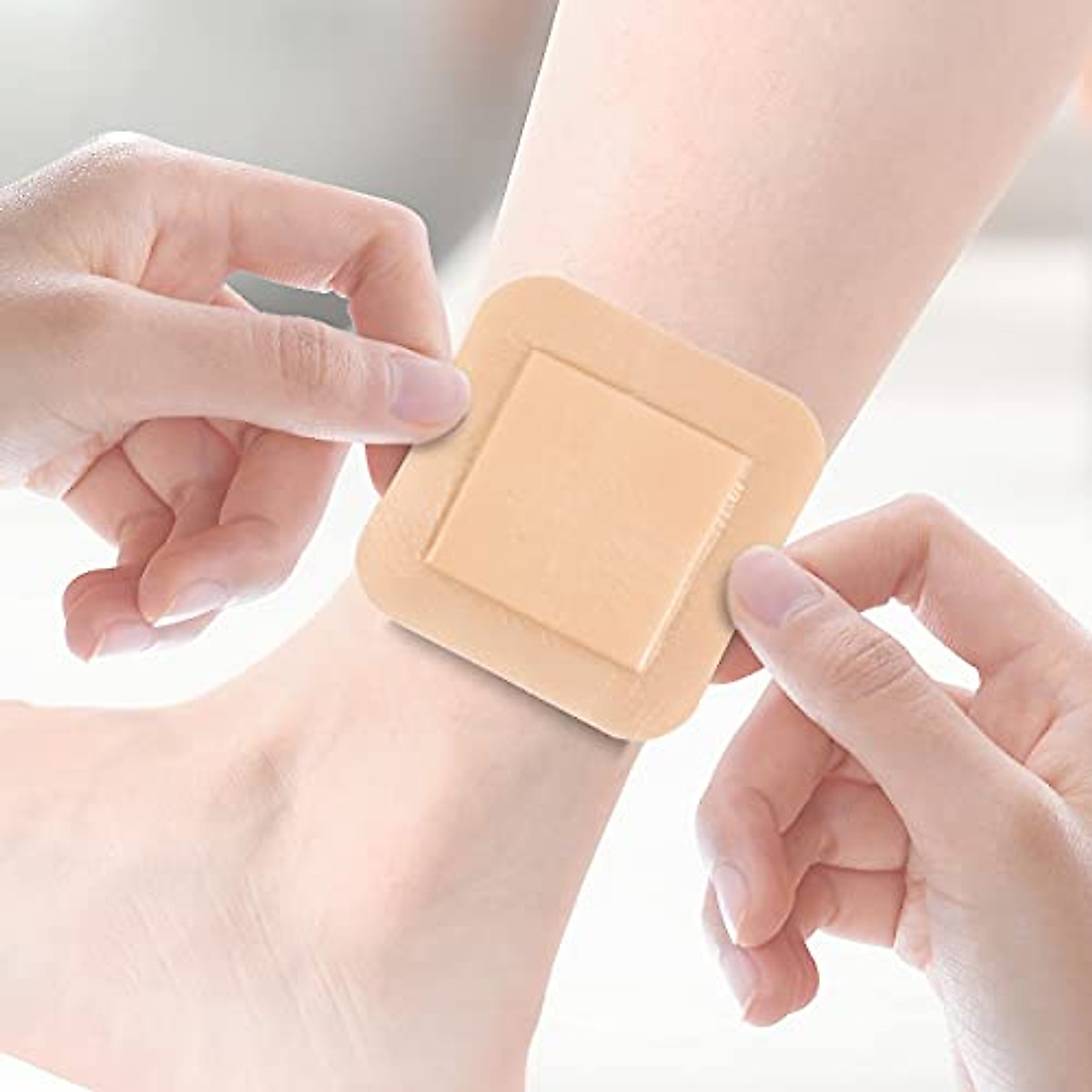 Dimora Silicone Foam Dressing with Border Adhesive 3"x3" Waterproof Wound Dressing Bandage for Wound Care 10 Pack