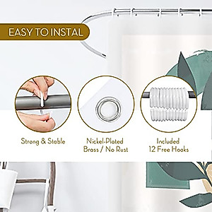 YEZEX Shower Curtain Set with 12 Hooks - Waterproof Polyester Fabric Shower Curtains for Modern Home Bathroom Decorations, Machine Washable, 72"x78"