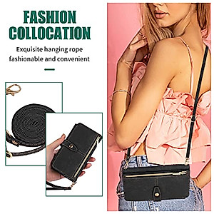 SZHAIYU Compatible with iPhone 13 pro max Crossbody case Wallet Purse for Women Girls Handbag with Card Holder Zippper Flip PU Leather Shoulder Strap Cover 6.7'' (Black,13 Pro Max)
