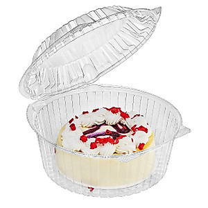 Nicole Home Collection 90 Count Plastic Salad Bowls with Hinged lids, 84 Oz. (90 sets) To-Go Disposable Containers