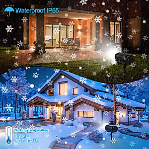 Snowflake Projector Lights Outdoor with Remote Control, Christmas Snowflake Projector Lights, IP65 Waterproof Snowfall Landscape Light Christmas Projector Gift for Holiday Friend Garden