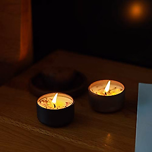 DAGEDA Purification Sage Lavender Rose Candle Natural Soy Wax Tin Spa Candle for Aromatherapy Gift Set Good for Sleep Banishes Negative Energy Purification and Chakra Healing