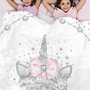 Personalized Floral Unicorn Blanket for Girls Custom Baby Blanket with Name Personalized Baby Girl Gifts Soft Nursery Blanket for Receiving Shower - 30x40in