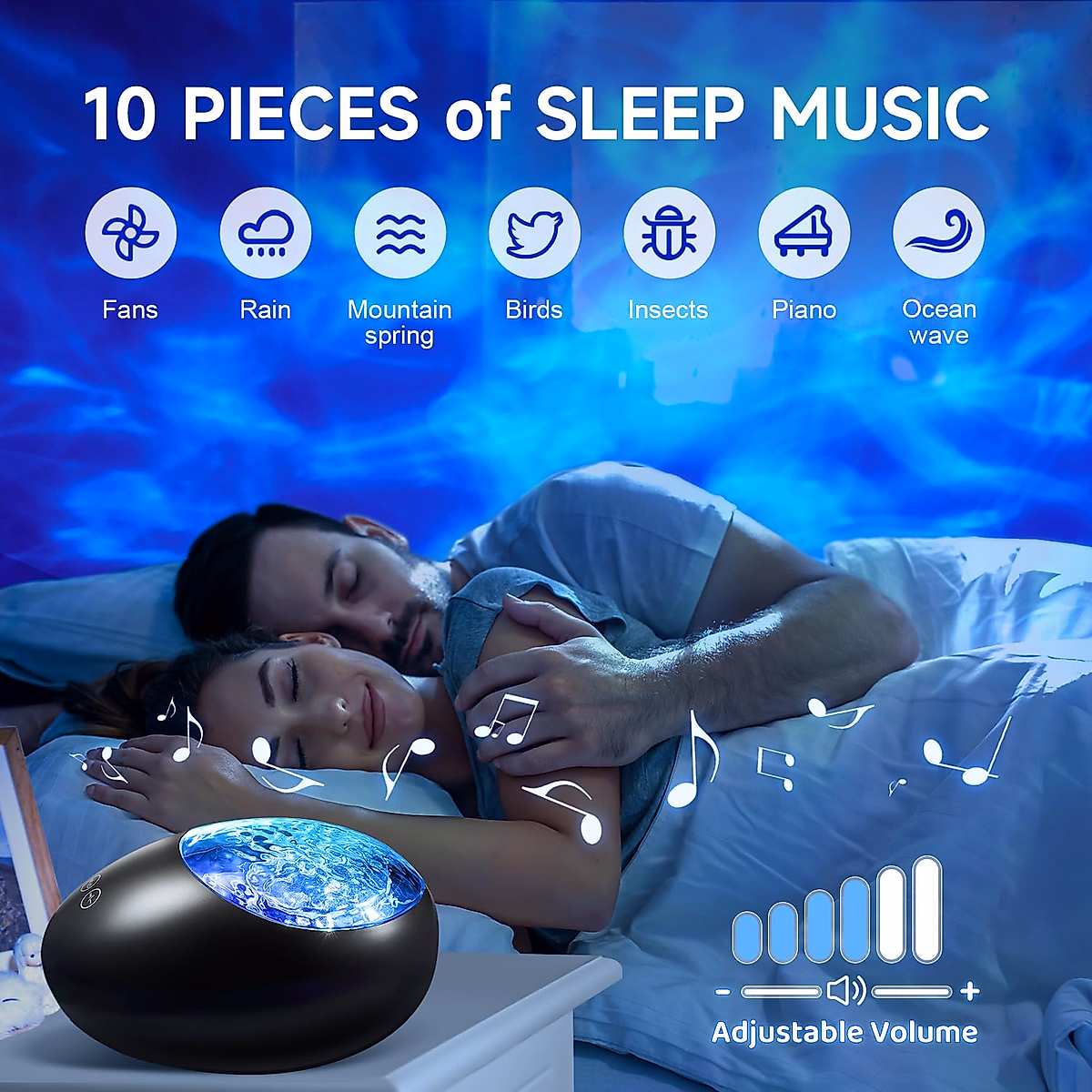 MUBAREK Galaxy Projector Skylight, 24 Light Modes Room Light Projector, White Noise Sky Light Projector, Bluetooth Speaker Room Projector Lights for Bedroom Decor Aesthetic, Remote Timer Galaxy Light