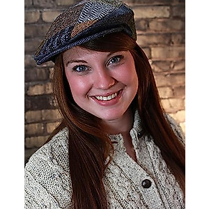 Biddy Murphy Irish Hats for Men Men's Flat Irish Hat Patchwork 100% Wool Made in Ireland Medium Multicolor