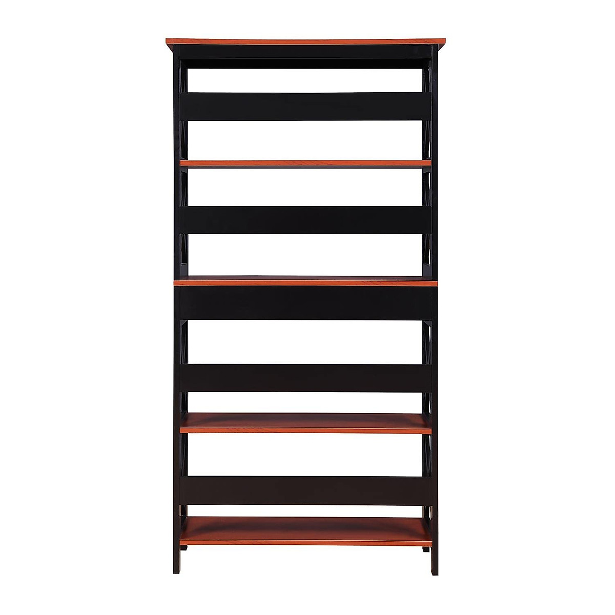 Convenience Concepts Oxford 5 Tier Bookcase with Drawer, Cherry / Black