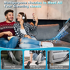 Blestan Handheld Vacuum Cordless Car Vacuum with LED Light, 9000PA Hand Vacuum Portable Computer Vacuums, Hand Held Vacuum Cleaner (BlackBlue)