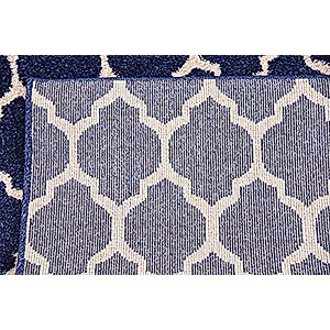 Unique Loom Trellis Collection Modern Morroccan Inspired with Lattice Design Area Rug, Runner 2' 0" x 6' 1", Dark Blue/Navy Blue