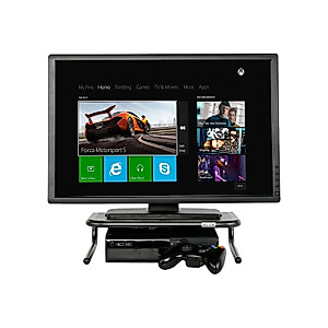 Allsop Large Metal Art Monitor Stand, 18-Inch wide platform holds 50 lbs with keyboard storage space - Black (30336)